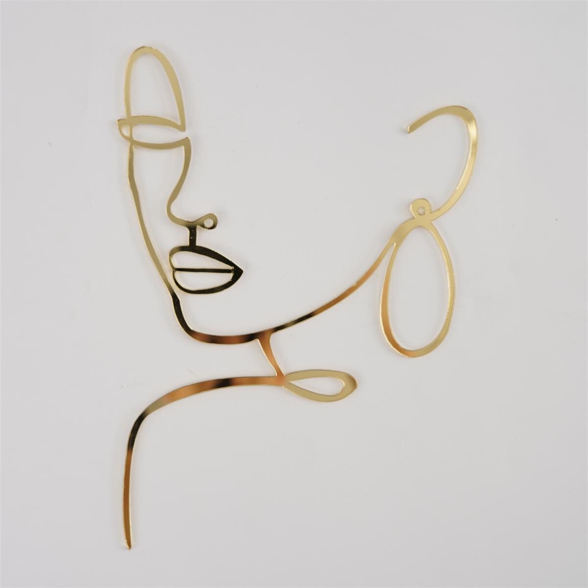 Cake Topper Silhouette - Woman - Gold, 6,99