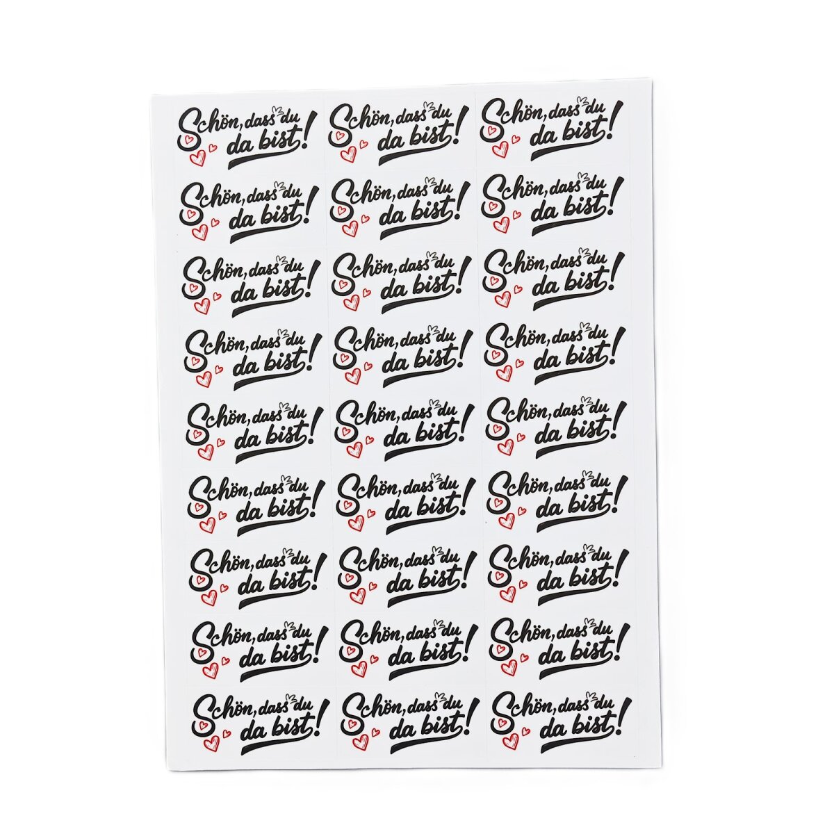 Transfer Spruch-Labels - Schön, daß du da bist, 3,99